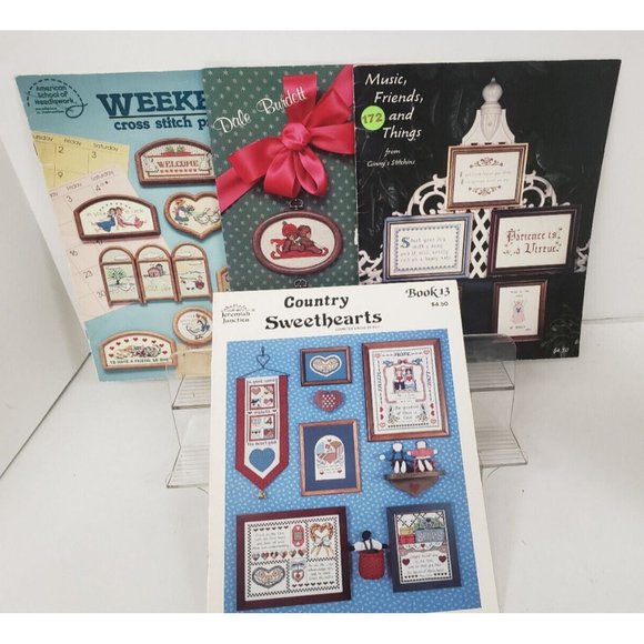 Assorted | Office | Lot Of 4 Counted Cross Stitch Pattern Books ...
